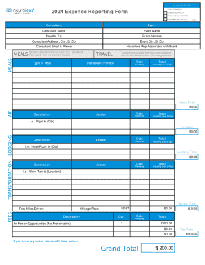 Fillable Online 2024 Expense Reporting Form - Internal Use Only Fax ...