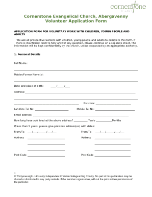 Volunteer Application Doc Template | pdfFiller