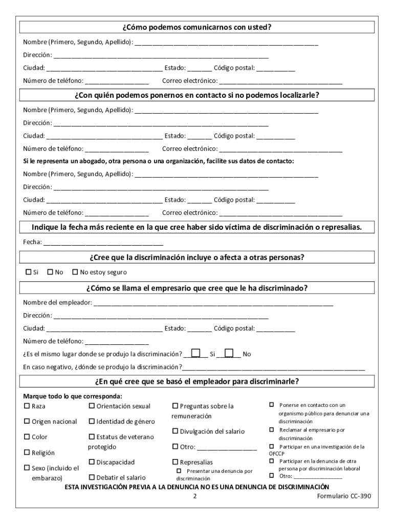 Rellenable en línea Spanish Complaint Form Instructions Fax Email ...