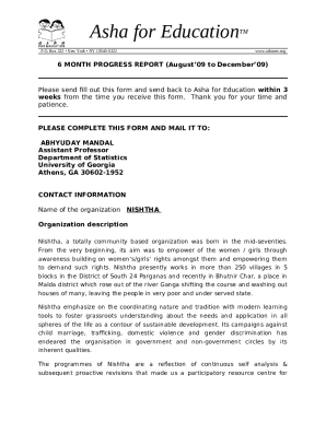 6 Month Progress Report Doc Template | pdfFiller