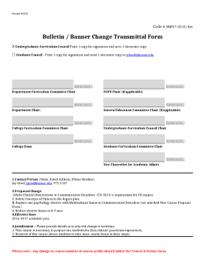 Nhp07 Bulletin / Banner Change Transmittal Doc Template | pdfFiller