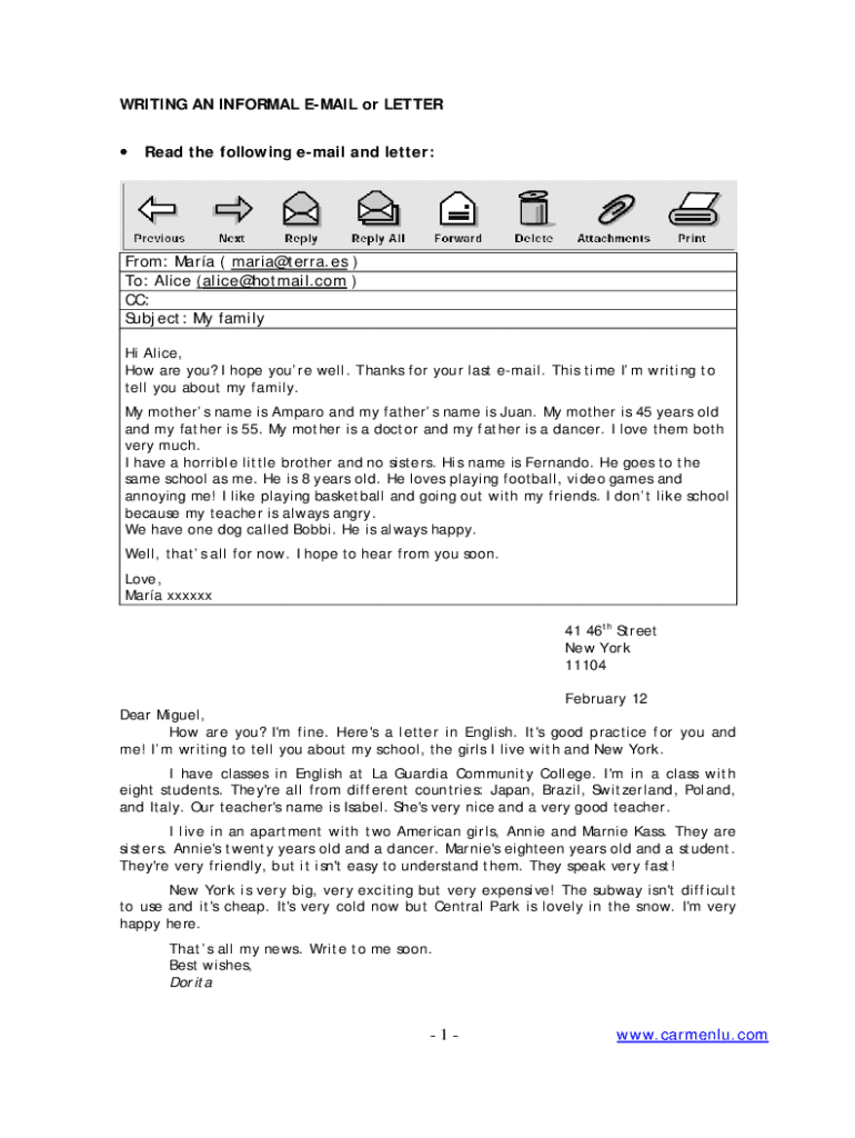 Fillable Online How to Write an Informal Email With 8 Samples Fax Email ...