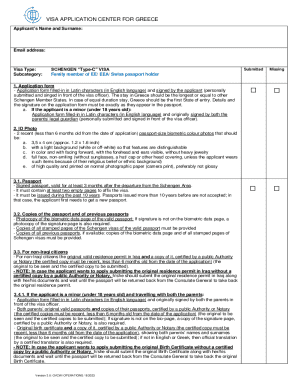 Fillable Online Greece Schengen Visa Application Requirements 2023 Fax ...