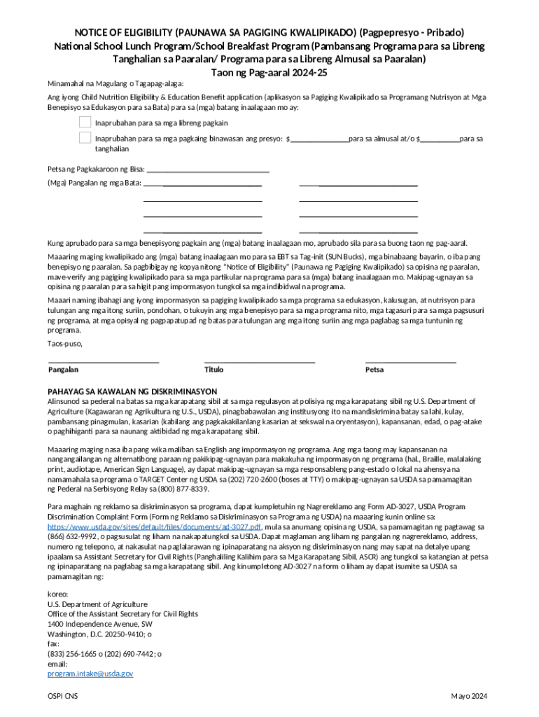 Notice of Denied Eligibility (Paunawa ng Tinanggihang ... Doc Template ...