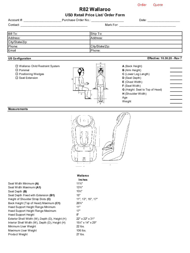 Fillable Online R82 Wallaroo Retail Price List and Order Form 2020 Fax ...