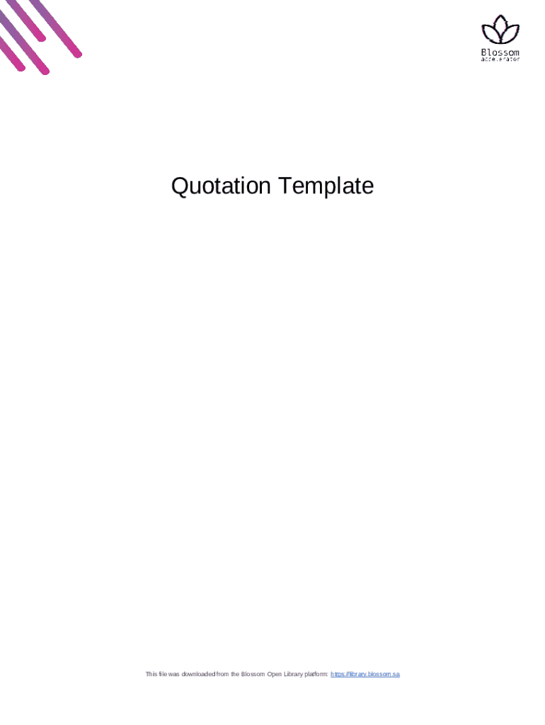 Quotation Template - Blank Fillable Template | Fill Out, Print ...