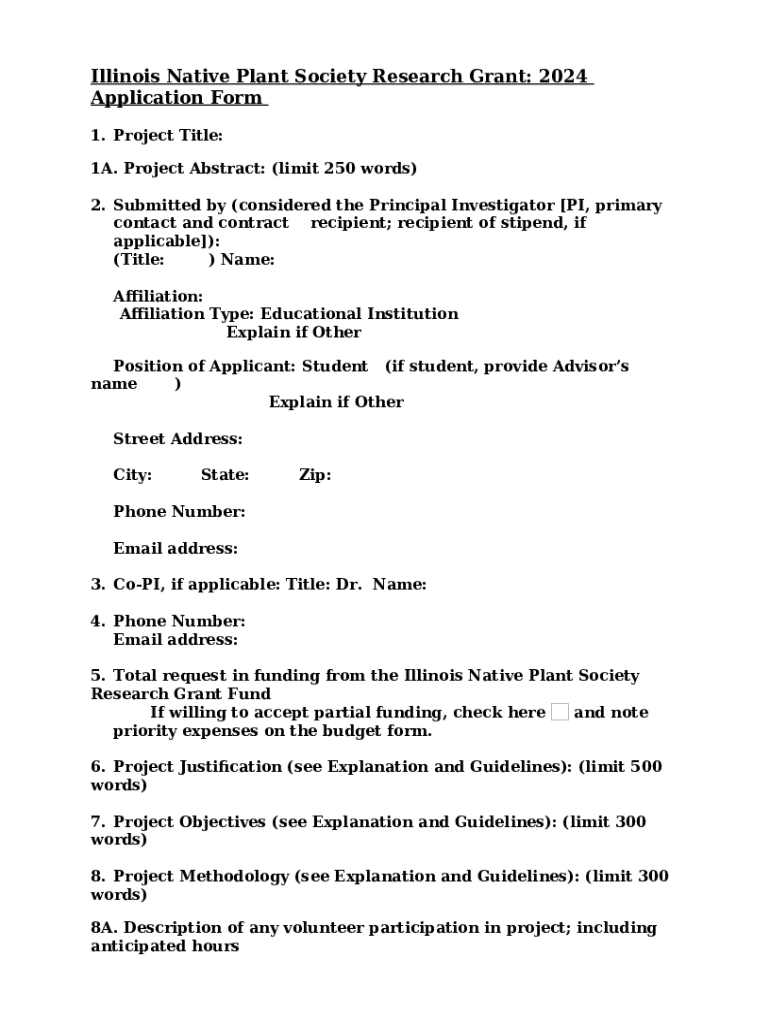 INPS-Research-Grant-Application-2024-Protected-. ... Doc Template | pdfFiller