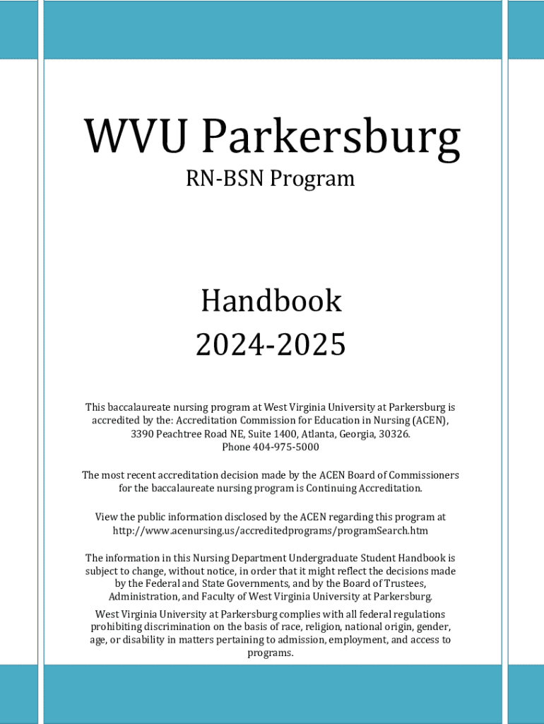 Fillable Online 2021-2022 RN-BSN Handbook without updated academic maps ...