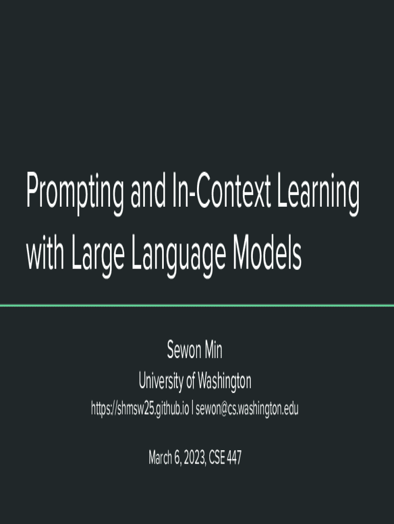 Fillable Online Prompting and In-Context Learning with Large Language Models Fax Email Print ...