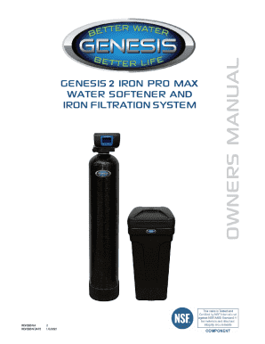 Fillable Online Genesis 2 Iron Pro Max Water Softener and Iron ...