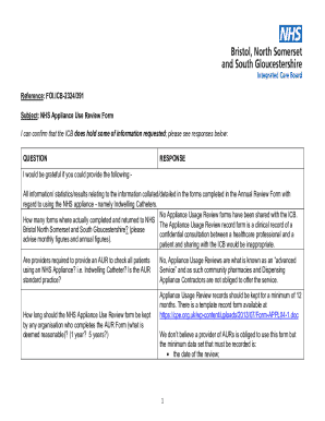 Fillable Online Nhs Appliance Use Review Form 2024 - Indwelling ...