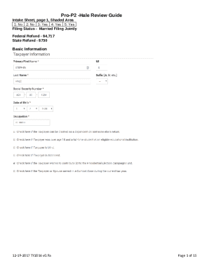 Intake Sheet Doc Template | pdfFiller