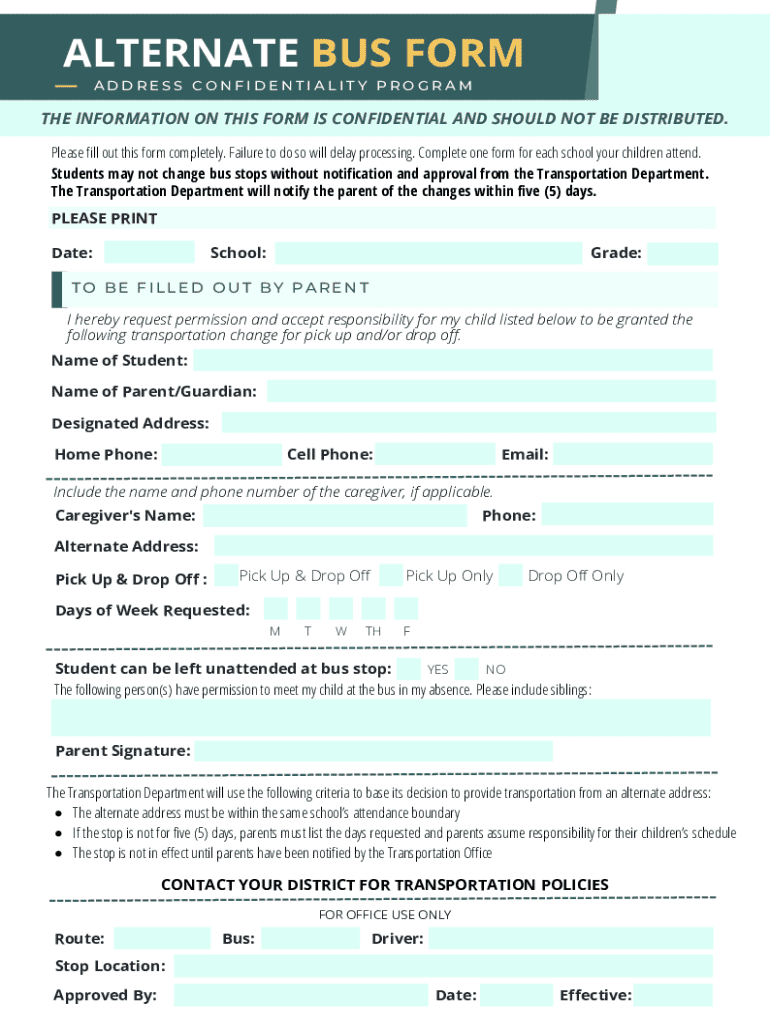 Fillable Online ACP Alternate Bus Form Paper Fax Email Print - pdfFiller