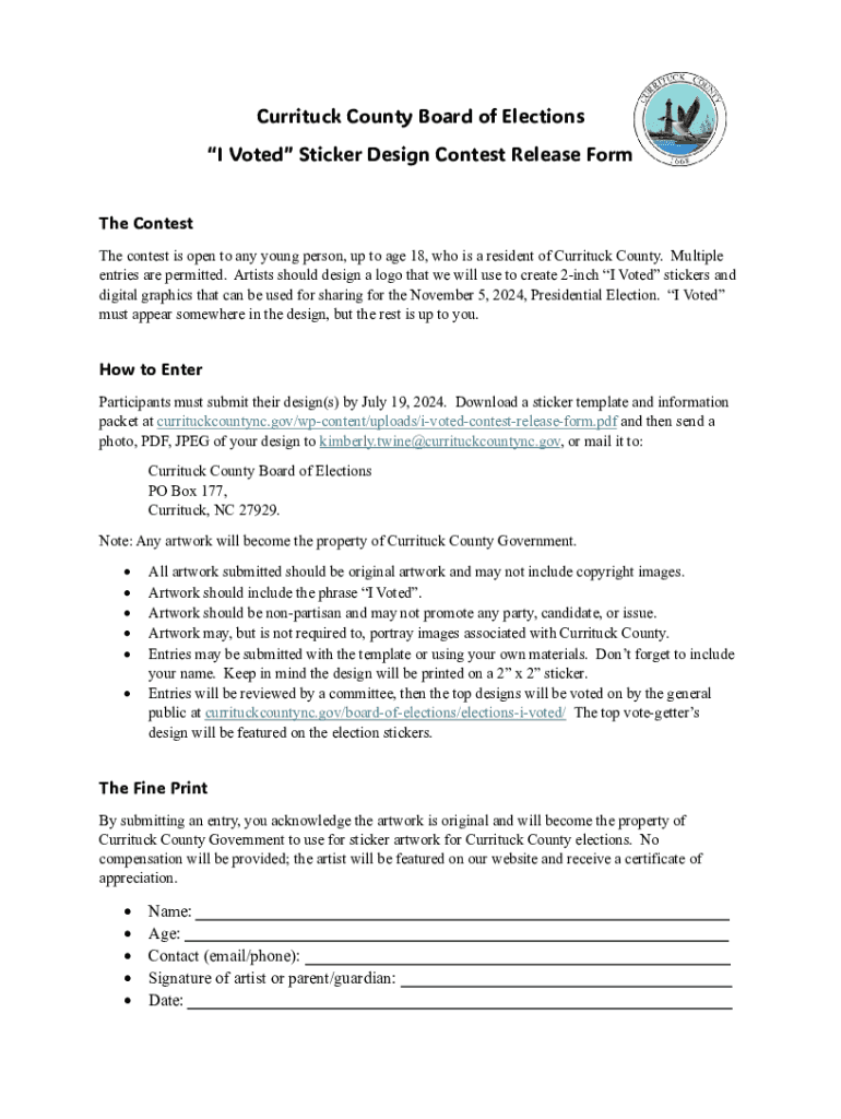 Fillable Online i-voted-contest-release-form.pdf Fax Email Print ...