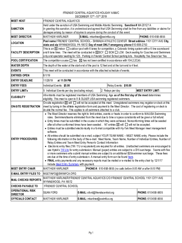 Fillable Online USA Swimming and Middle Atlantic Swimming - MA - A, B, Open Fax Email Print ...