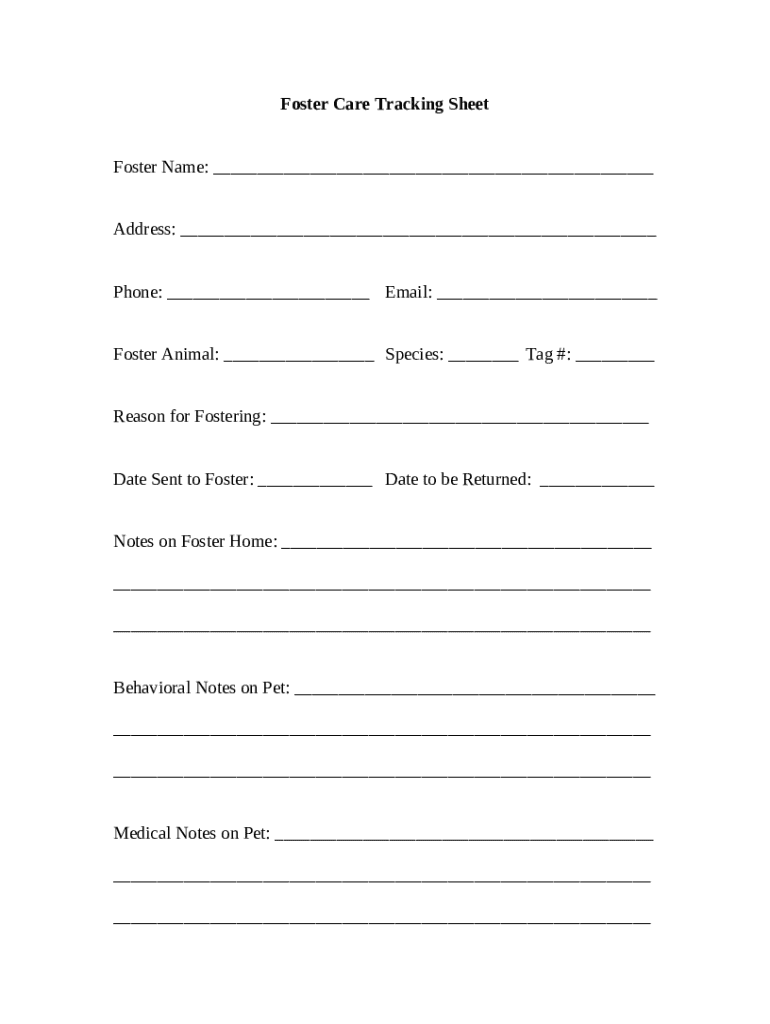 Foster_care_tracking_sheet Doc Template | pdfFiller