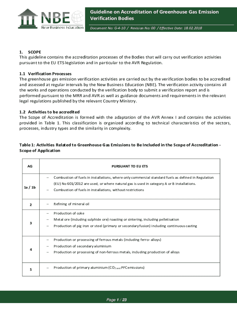 Fillable Online Guideline on Accreditation of Greenhouse Gas Emission ...