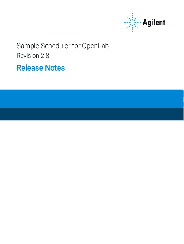 Fillable Online Release Notes for Sample Scheduler for Openlab 2024 Fax ...