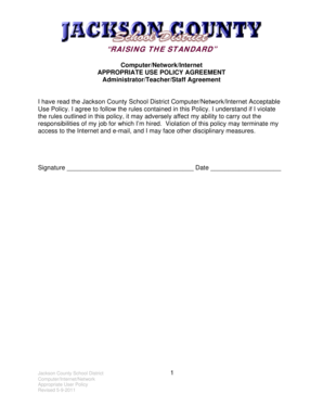 Fillable Online Administrator/Teacher/Staff Signature Form - Jackson ...