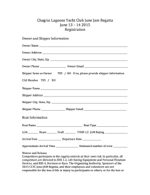 Fillable Online Chagrin Lagoons Yacht Club June Jam Regattadocx Fax ...