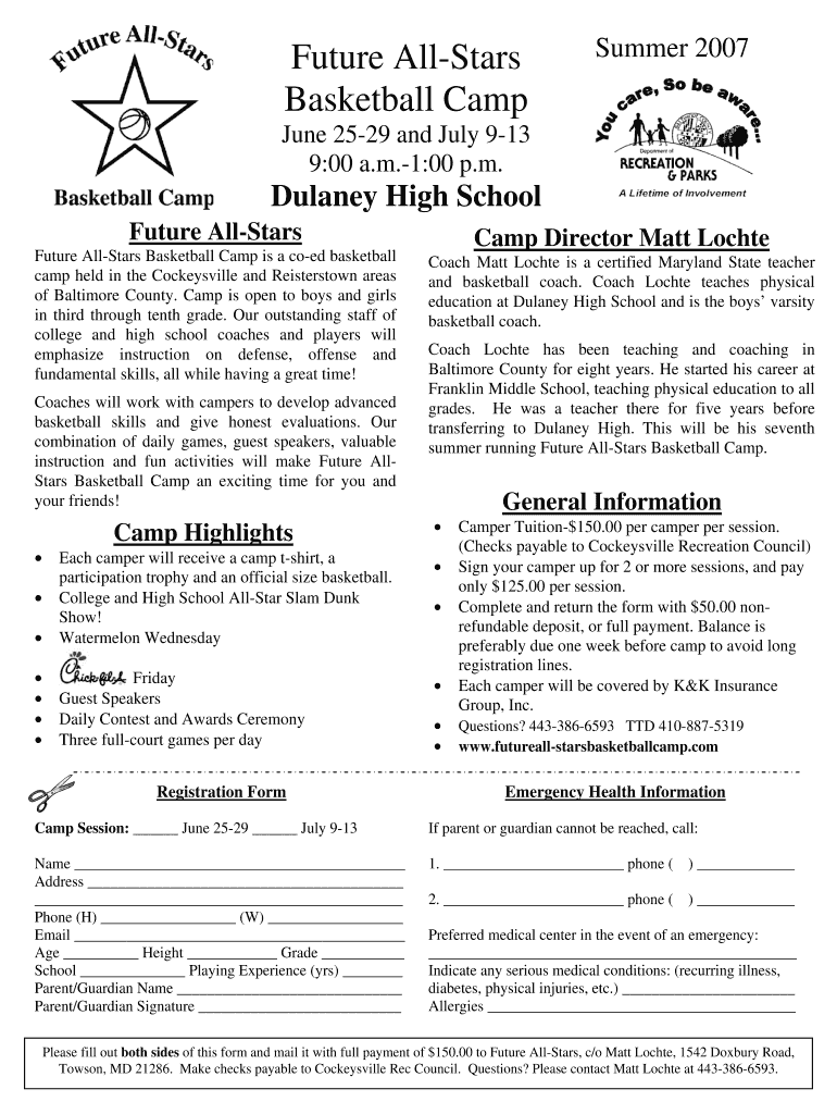 Fillable Online Future AllStars Fax Email Print - pdfFiller