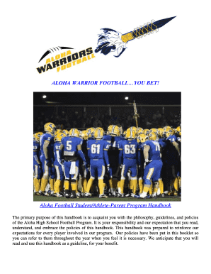 Fillable Online ALOHA WARRIOR FOOTBALLYOU BET Fax Email Print - pdfFiller