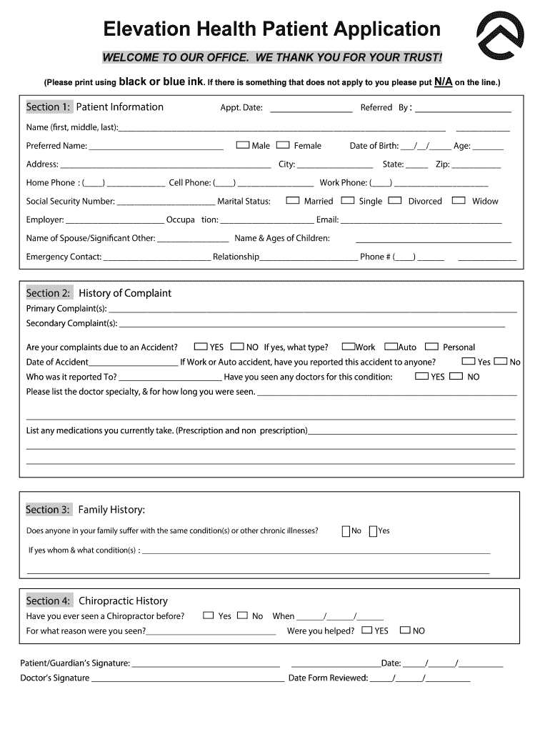 Fillable Online New Patient Paperwork - Perfect Patients Fax Email ...