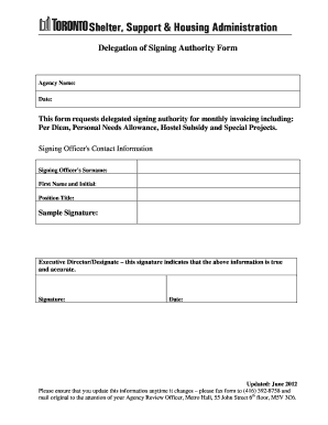 Fillable Online Delegation of Signing Authority form Fax Email Print ...