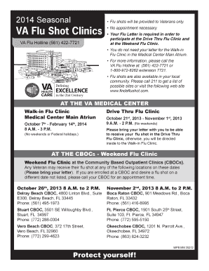 Fillable Online VA Flu Shot Clinics Fax Email Print - pdfFiller