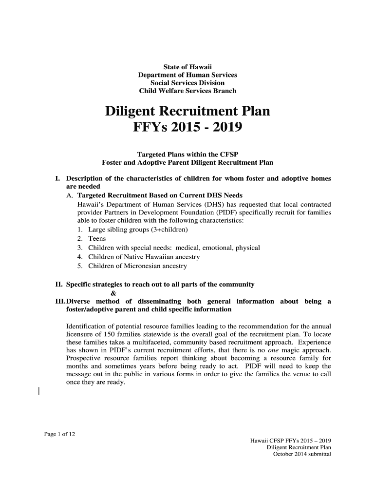 Fillable Online Diligent Recruitment Plan Fax Email Print - pdfFiller