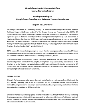 Fillable Online dca ga Georgia Department of Community Affairs Housing ...