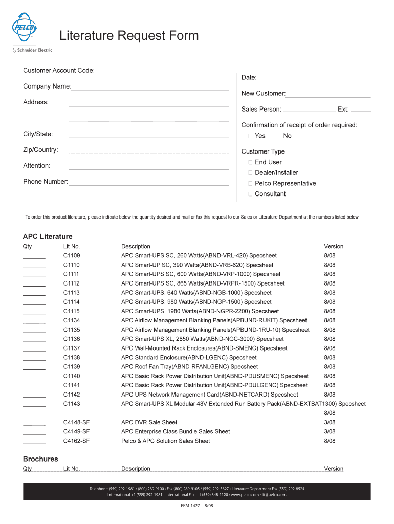 Fillable Online Literature Request Form Fax Email Print - pdfFiller