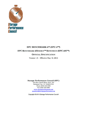 Fillable Online storageperformance SPC BENCHMARK2 (SPC2) SPC BENCHMARK ...