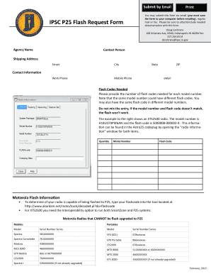 Fillable Online in IPSC P25 Flash Request Form - IN.gov Fax Email Print ...