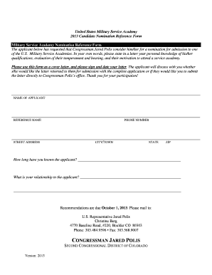 Fillable Online polis house 2013 Candidate Nomination Reference Form ...