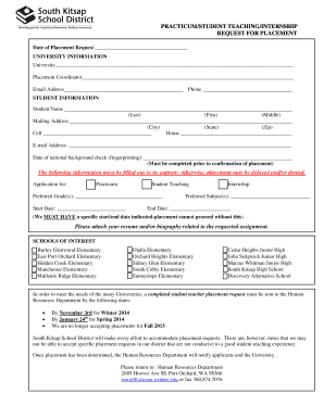 Fillable Online skitsap wednet PRACTICUM/STUDENT TEACHING/INTERNSHIP ...