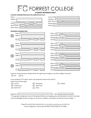Fillable Online forrestcollege To download and fill out the PDF version ...