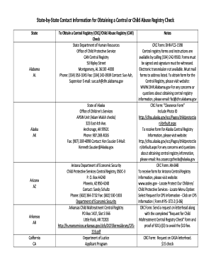Fillable Online State-by-State Contact Information for Obtaining a ...
