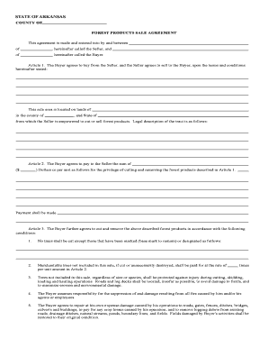 Fillable Online forestry arkansas See a sample Timber Sale Contract ...