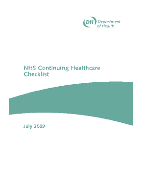 Fillable Online sheffieldccg nhs NHS Continuing Healthcare Checklist ...