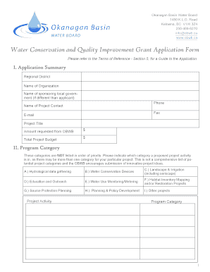 Fillable Online Water Conservation and Quality Improvement Grant ...