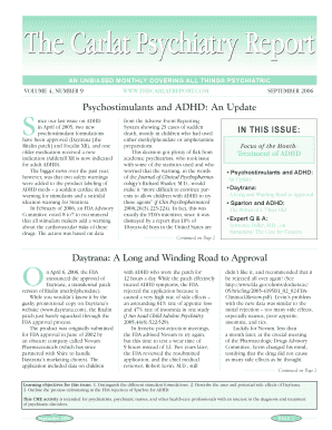 Fillable Online Sparlon and ADHD - The Carlat Psychiatry Report Fax ...