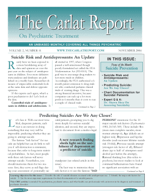 Fillable Online Suicide Prevention - The Carlat Psychiatry Report Fax ...