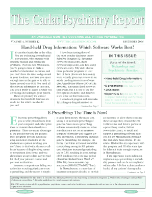 Fillable Online E-Prescribing - The Carlat Psychiatry Report Fax Email ...