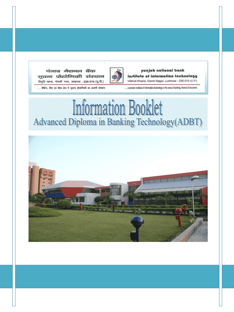 Fillable Online E brochure of adbt - Punjab National Bank Institute of ...