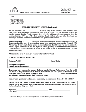 Fillable Online Conditional Notice Form - Lost Pension Fax Email Print ...
