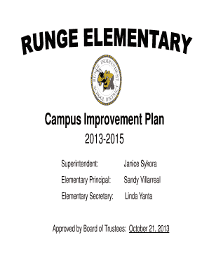 Fillable Online rungeisd Campus Improvement Plan - Runge ISD Fax Email ...