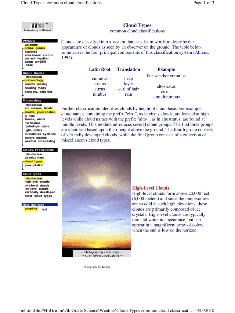 Fillable Online Cloud Types: common cloud classifications Fax Email Print - pdfFiller