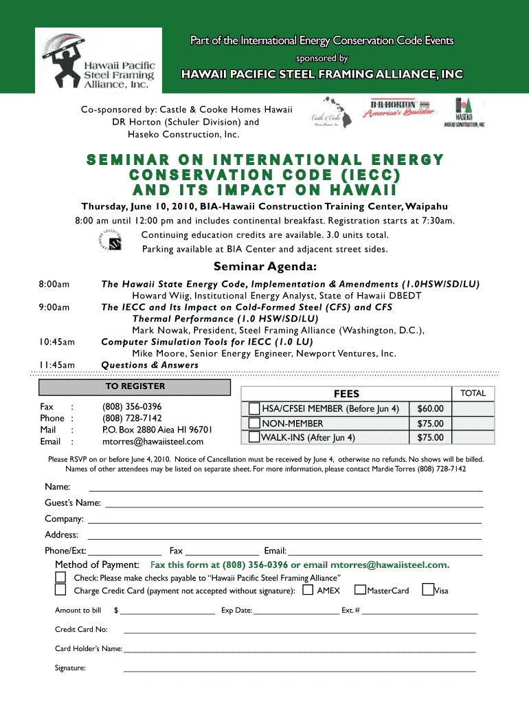 Fillable Online Part of the International Energy Conservation Code ... - AIA Honolulu Fax Email ...