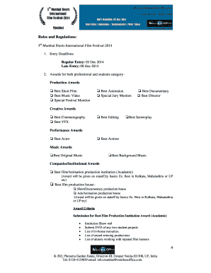 Fillable Online MSIFF-14 entry form Fax Email Print - pdfFiller